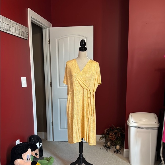 Amazon Essentials | Dresses | Yellow Wrap Dress | Poshmark